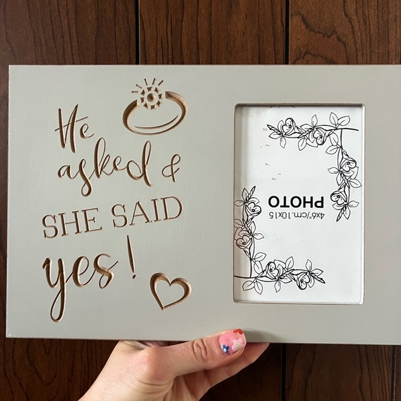 Accents | He Asked She Said Yes Photo Frame | Poshmark